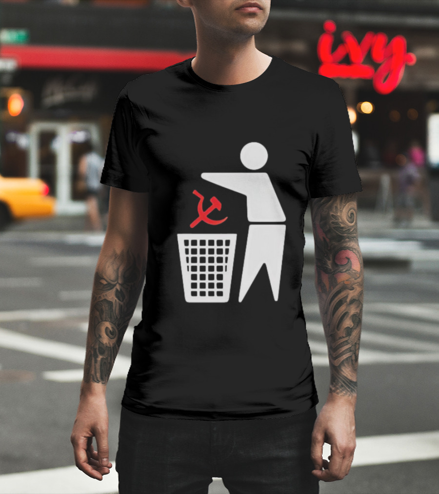 Communism Trash Can Hammer Sickle Disposal T-Shirt