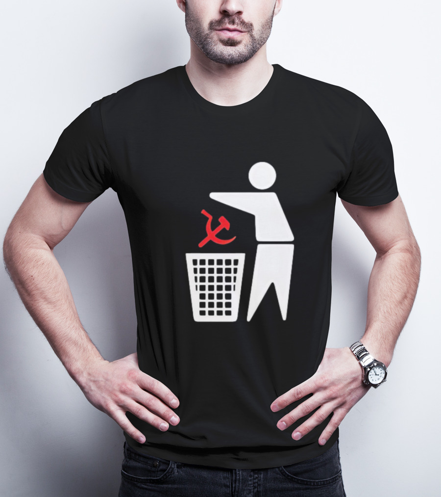 Communism Trash Can Hammer Sickle Disposal T-Shirt