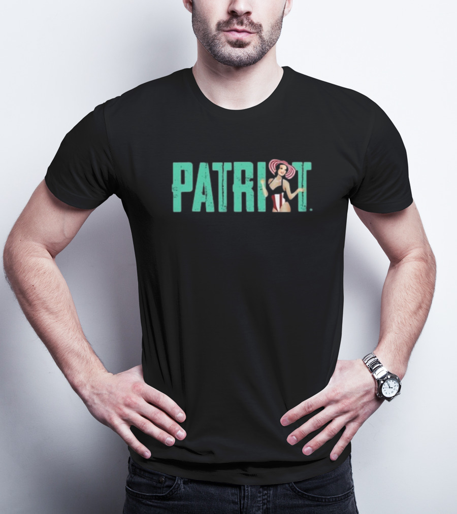 Patriot Pin-Up Girl In Star-Spangled Swimsuit T-Shirt