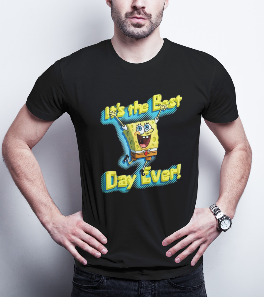 SpongeBob SquarePants It's The Best Day Ever Enthusiastic Pose T-Shirt