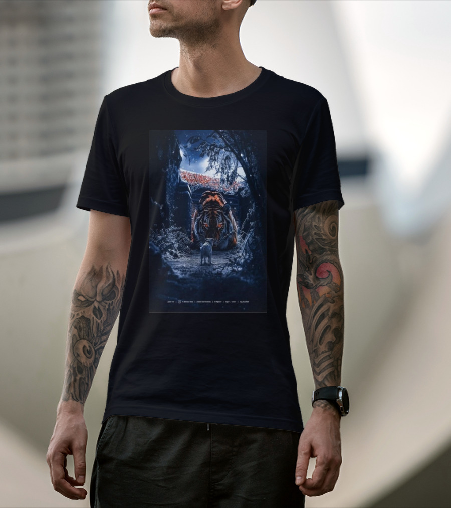 Chapter 1 Kickoff On The Plains Auburn Tigers Stadium Tiger Night Scene T-Shirt