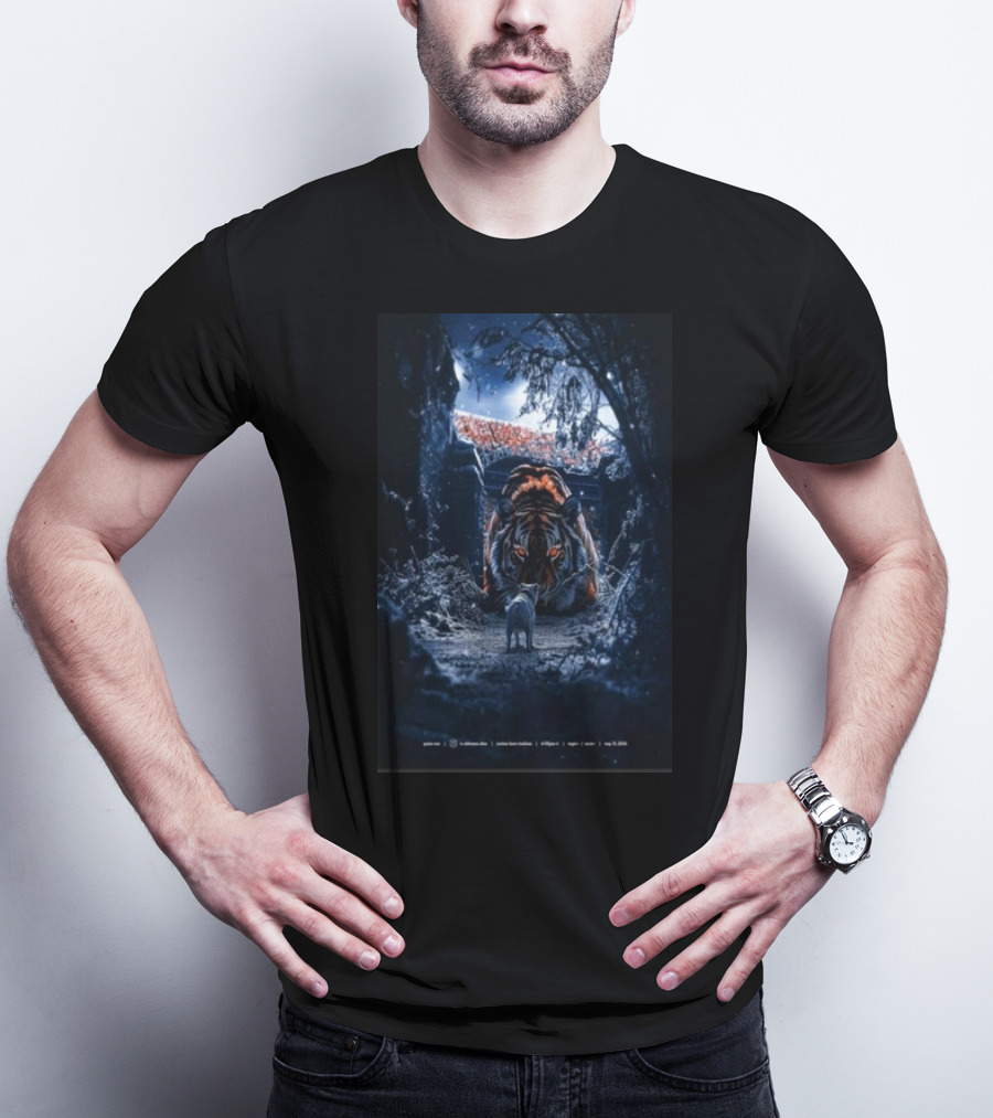 Chapter 1 Kickoff On The Plains Auburn Tigers Stadium Tiger Night Scene T-Shirt