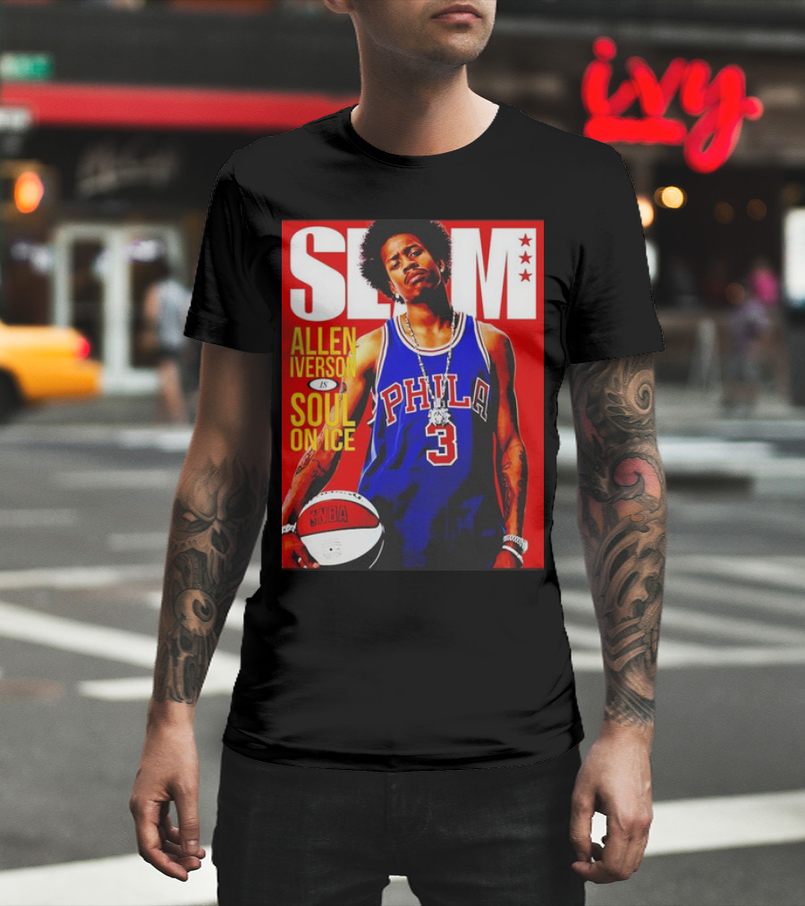 Allen Iverson SLAM Magazine Philly 3 Soul On Ice T-Shirt