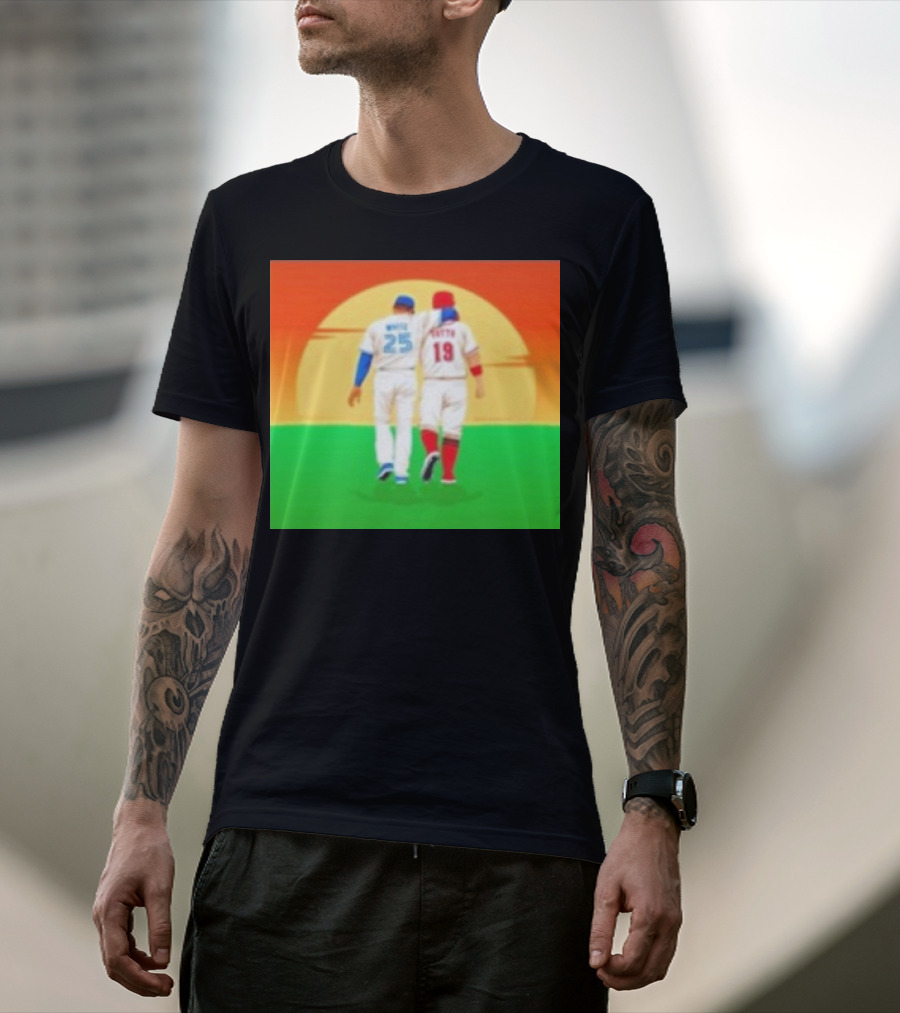 Devon White And Joey Votto Sunset Sports Moment Embrace T-Shirt