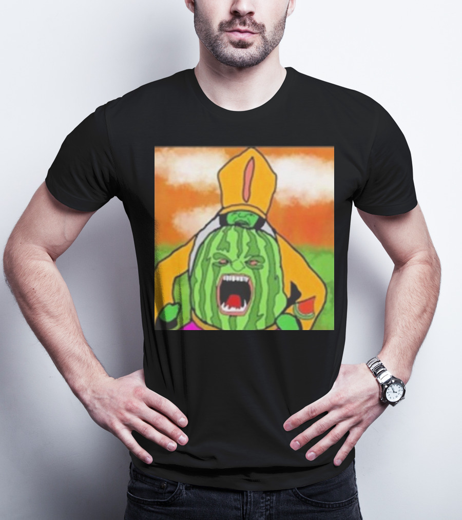 Angry Watermelon Priest In Colorful Robes T-Shirt