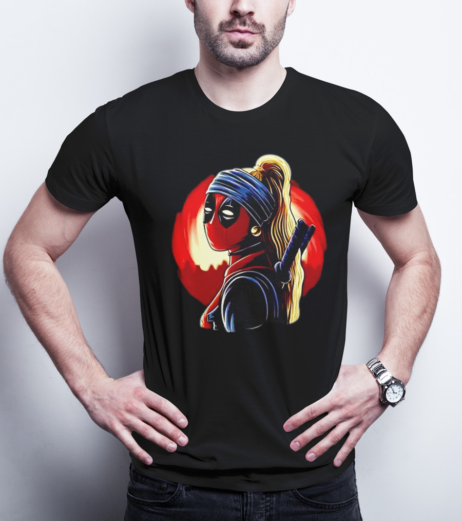 Ladypool Meets Vermeer’s Girl With A Pearl Earring Fusion T-Shirt