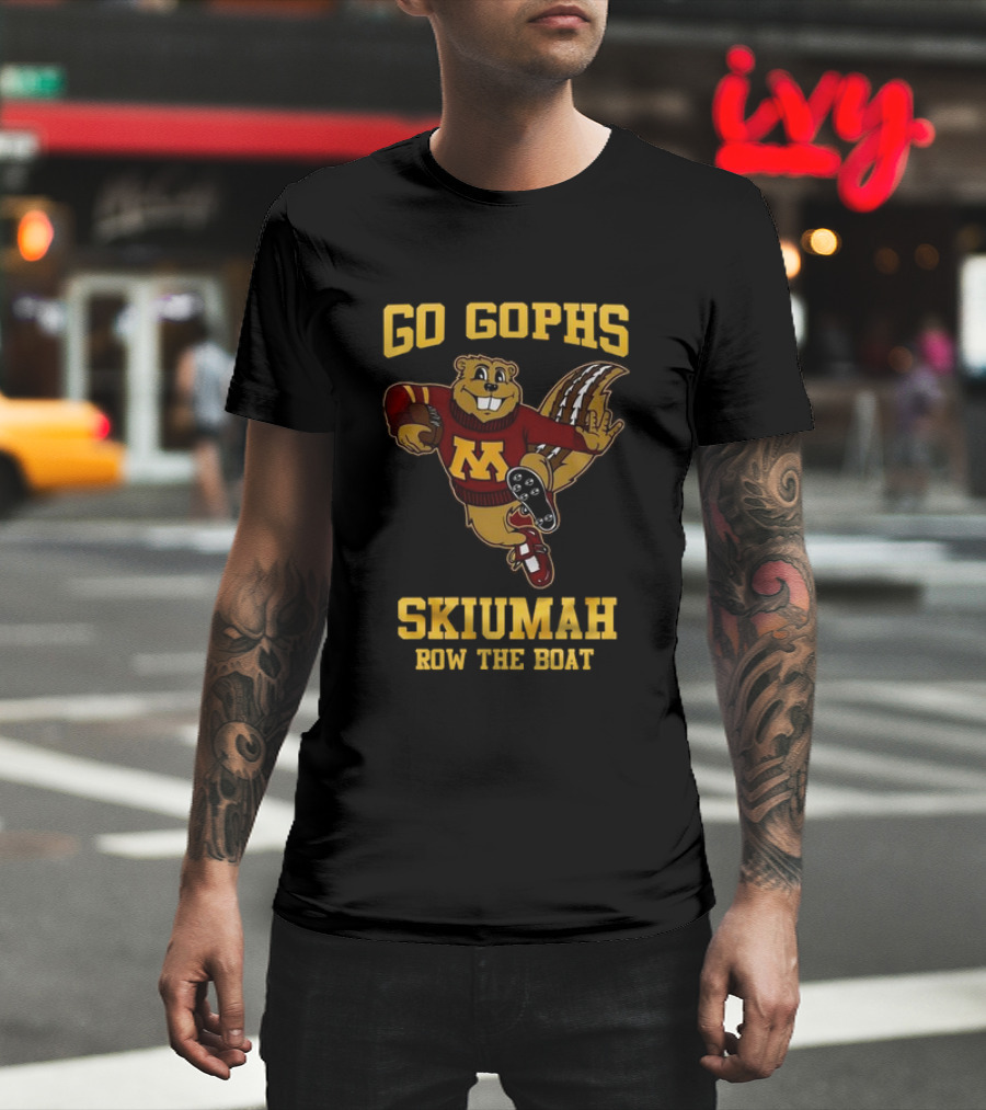 Go Gophs Skiumah Row The Boat Minnesota Golden Gophers Mascot T-Shirt