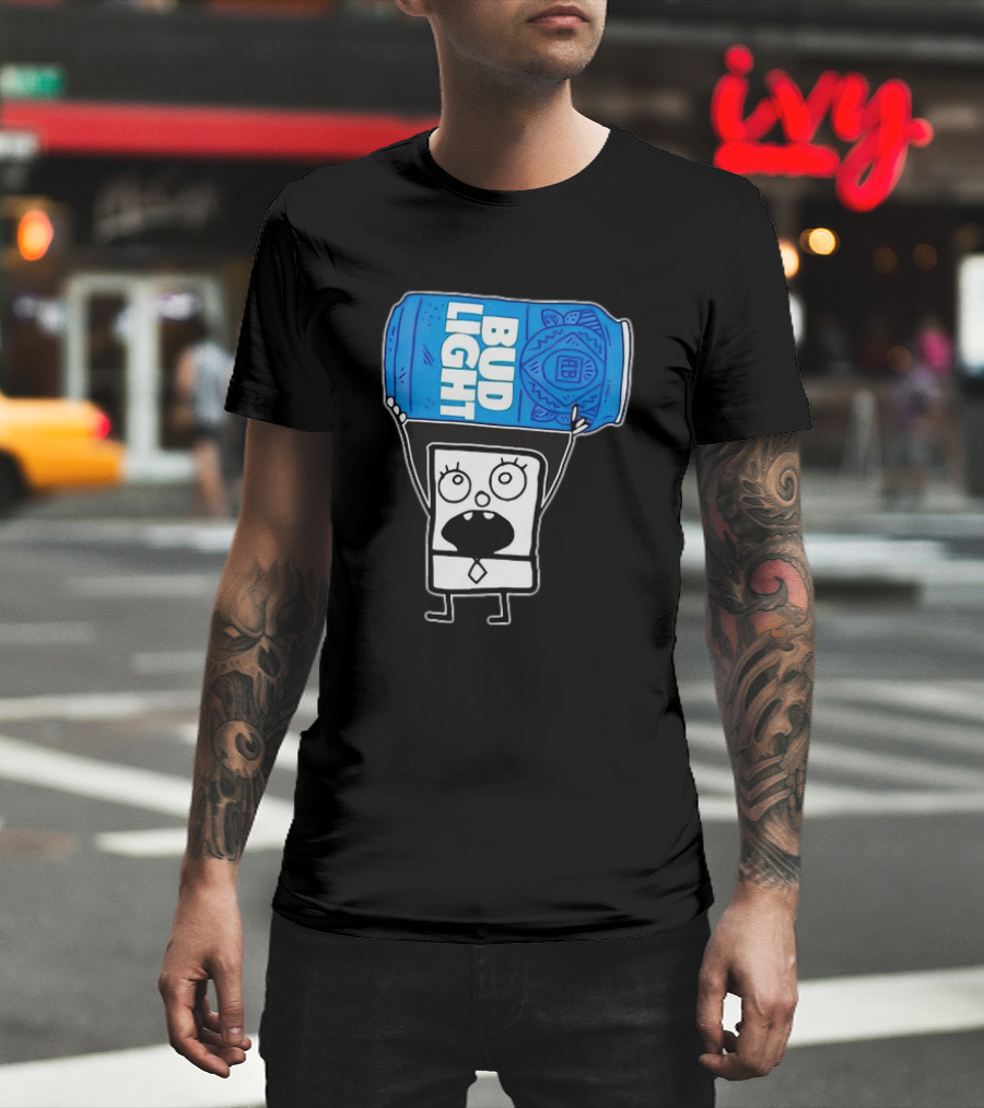 Doodlebob Holding Bud Light Can T-Shirt