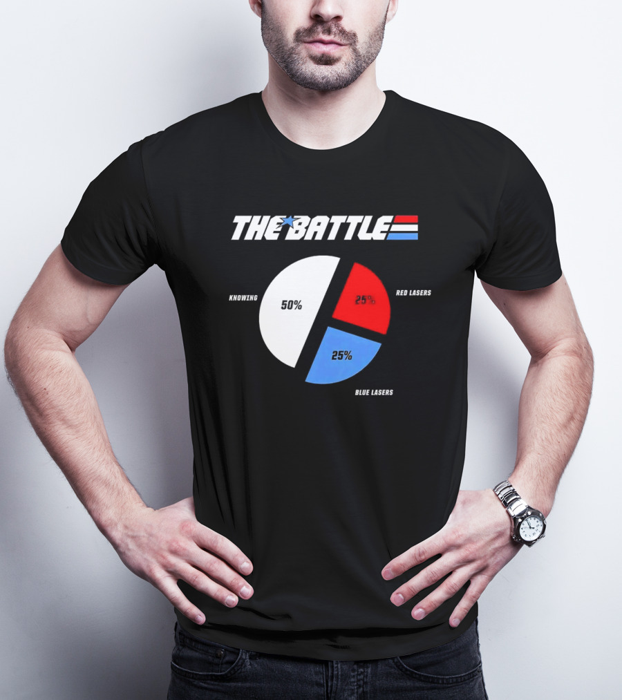 GI Joe Knowing Is Half The Battle Pie Chart Red Lasers Blue Lasers T-Shirt