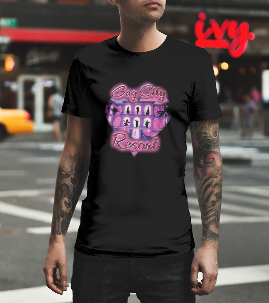 Gag City Resort Heart Silhouette Scene T-Shirt