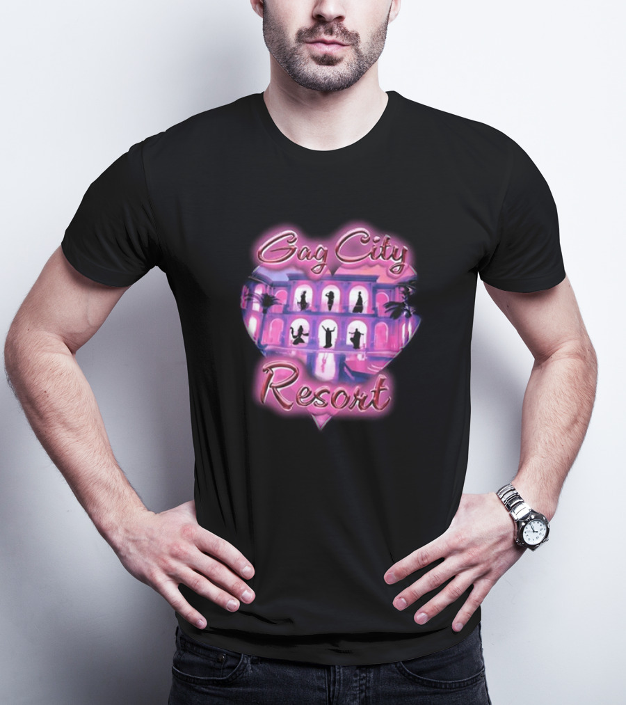 Gag City Resort Heart Silhouette Scene T-Shirt