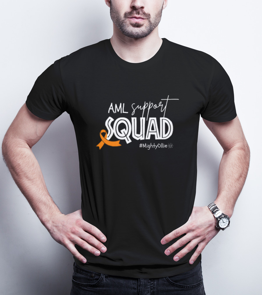 AML Support Squad Mighty Ollie Orange Ribbon #MightyOllie T-Shirt