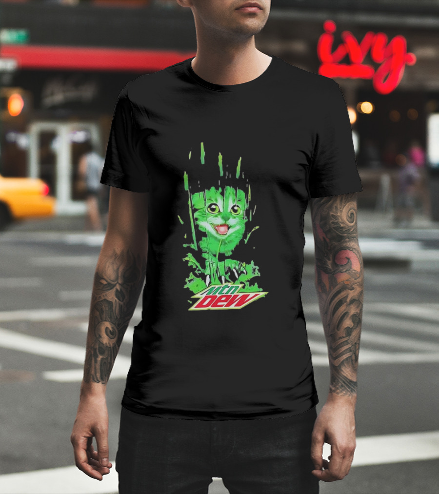 Mtn Dew Green Cat Splash T-Shirt