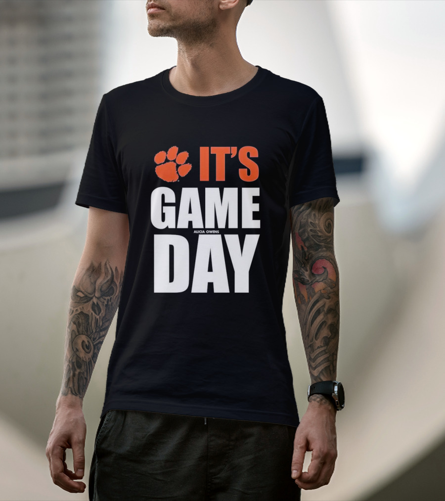 Clemson Tigers It's Game Day Paw Print Alicia Owens T-Shirt