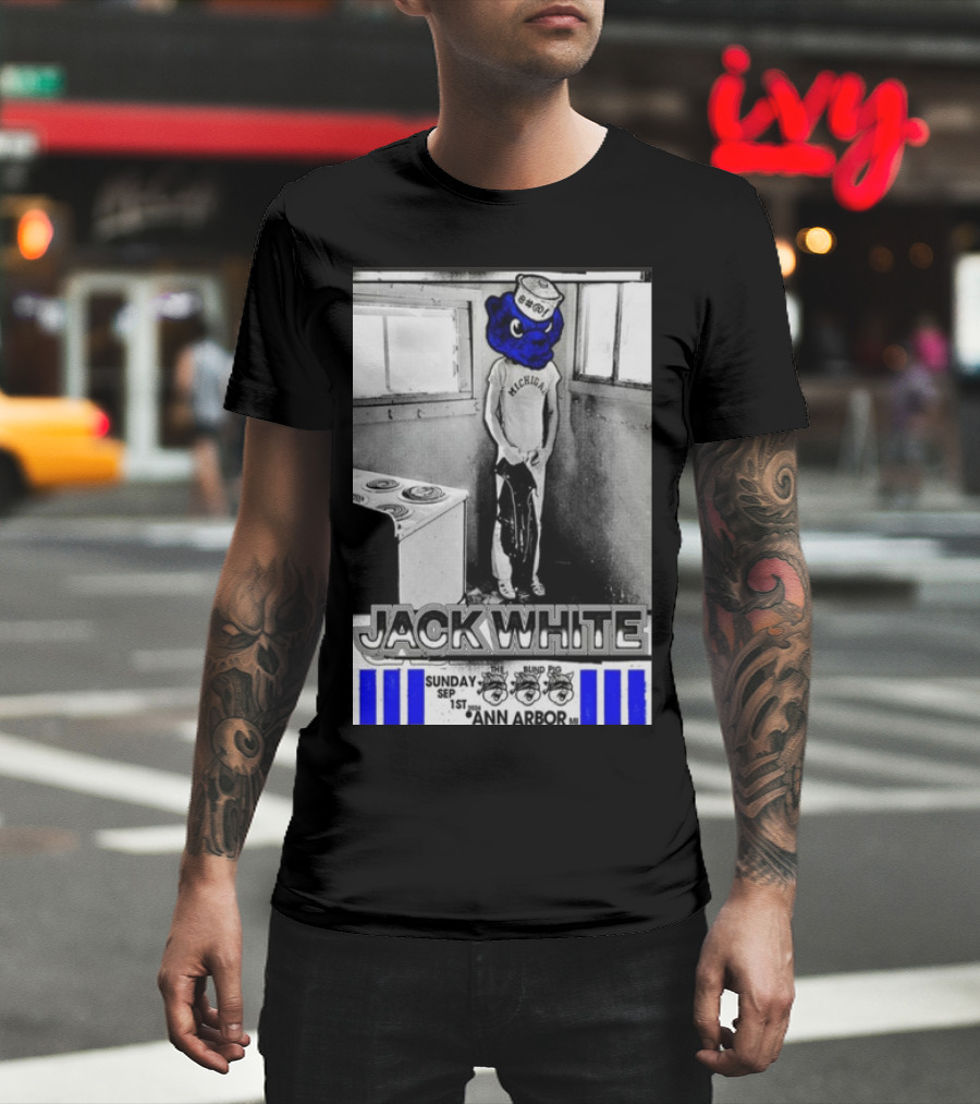 Jack White Michigan Blue Bear Ann Arbor September 1 T-Shirt