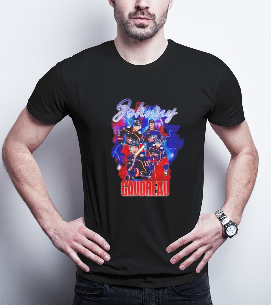 Johnny Gaudreau Columbus Blue Jackets Lightning Action T-Shirt