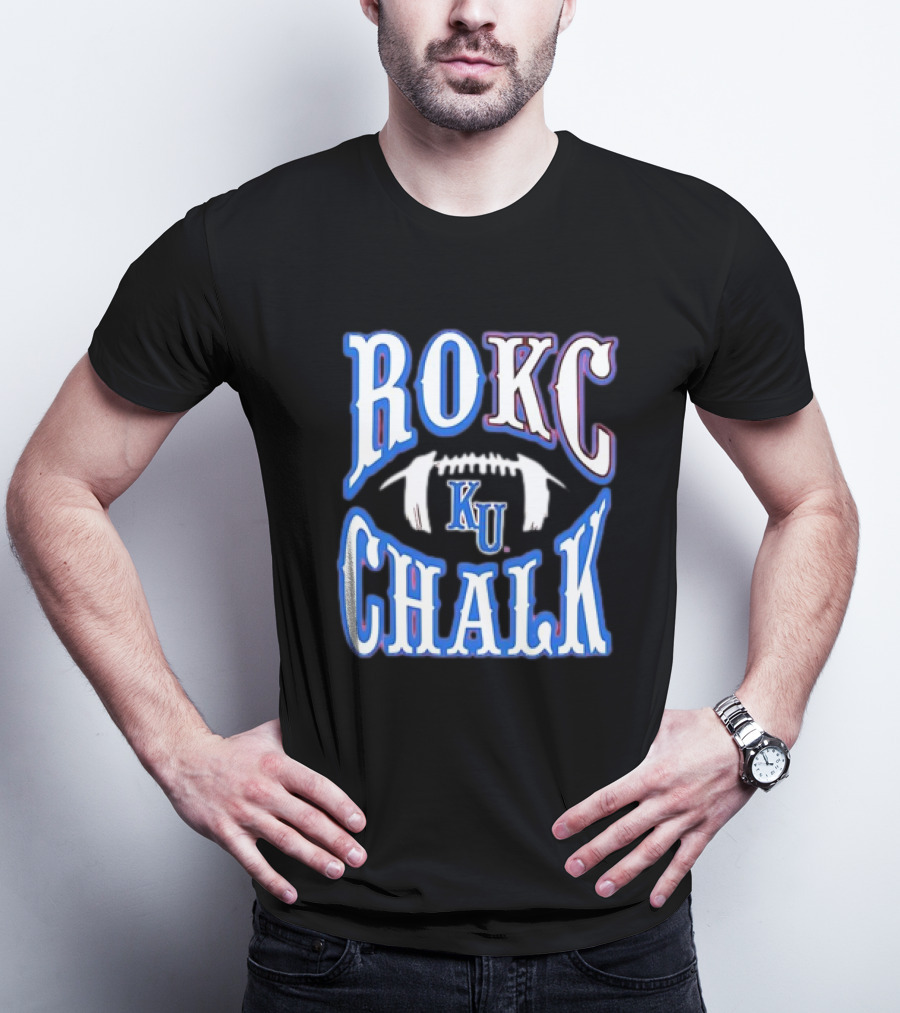 KU Rock Chalk Football Kansas Jayhawks T-Shirt