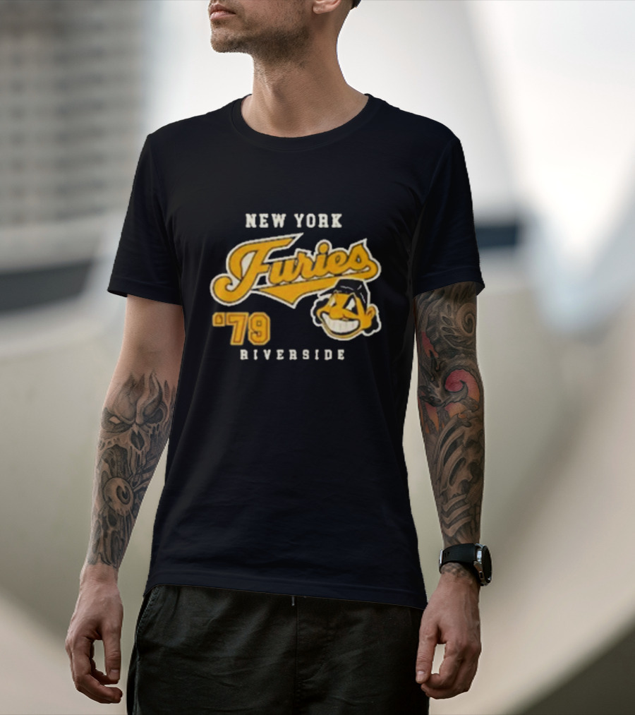 New York Furies Riverside '79 Vintage Sports Logo With Mascot T-Shirt