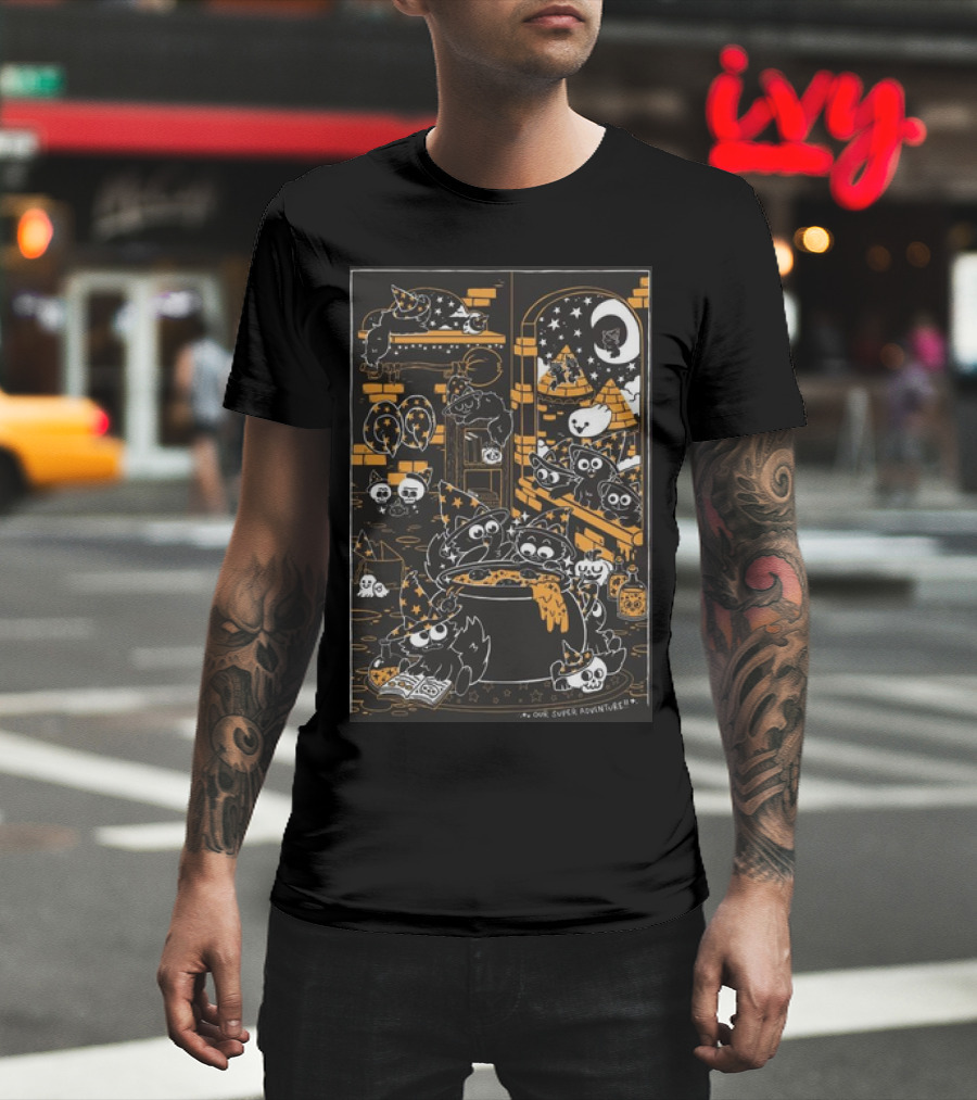 Our Super Adventure Wizard Cats In Magical Potion Room T-Shirt