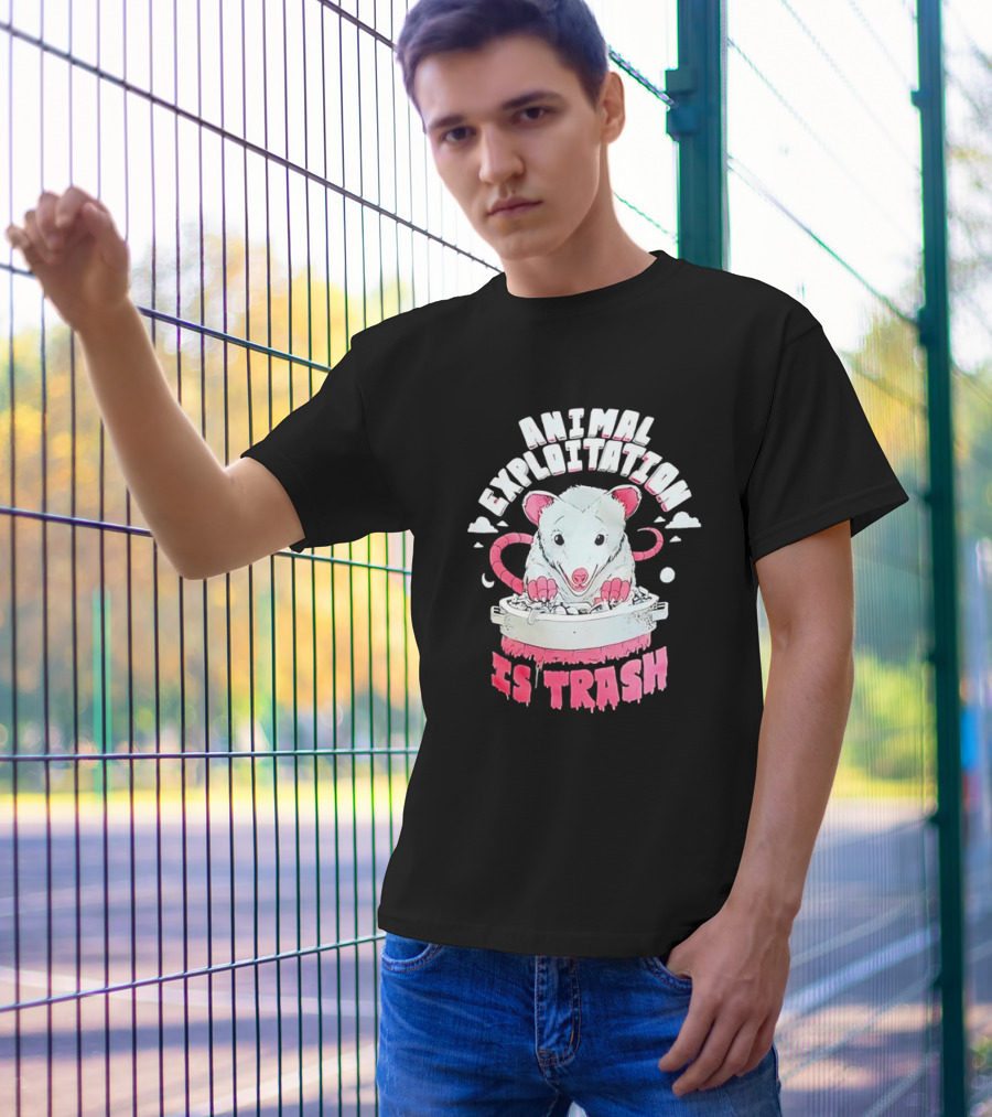 ANIMAL EXPLOITATION IS TRASH Possum T-Shirt