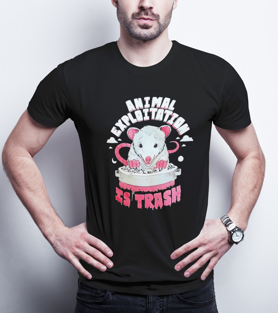 ANIMAL EXPLOITATION IS TRASH Possum T-Shirt