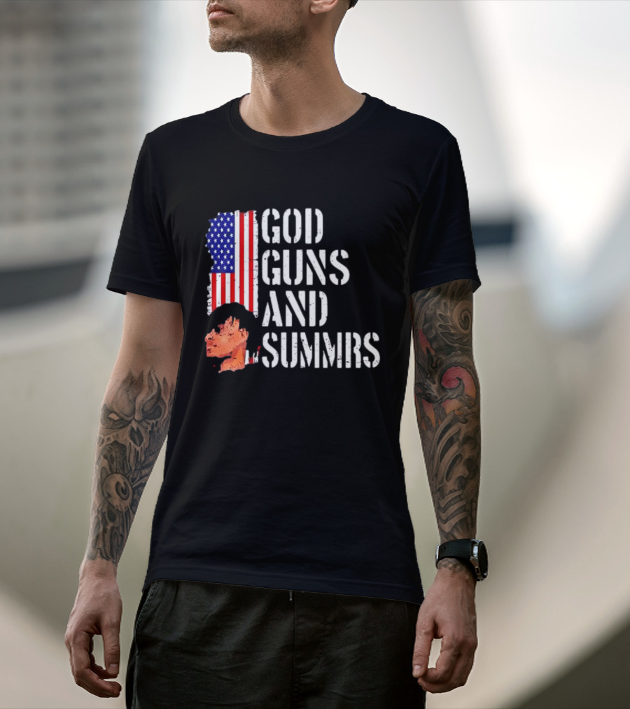 Kankan God Guns And Summrs American Flag Iconic T-Shirt