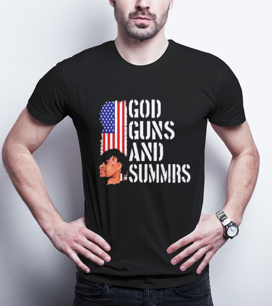Kankan God Guns And Summrs American Flag Iconic T-Shirt