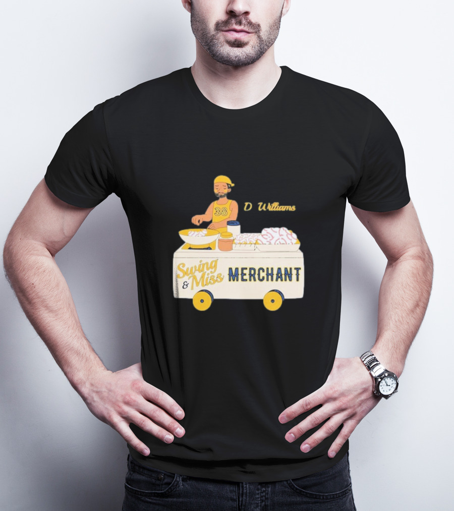 Devin Williams Swing And Miss Merchant Milwaukee Brewers Cartoon Baseball 38 T-Shirt
