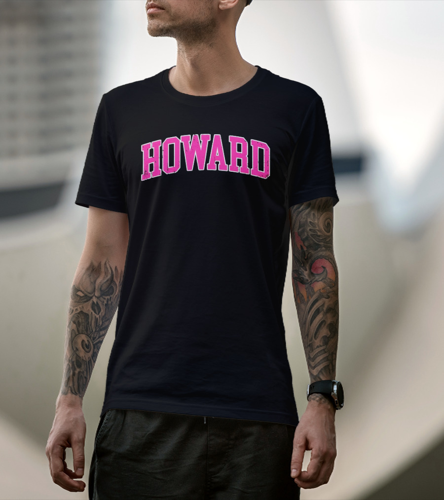 Howard University Pink Arch Text T-Shirt