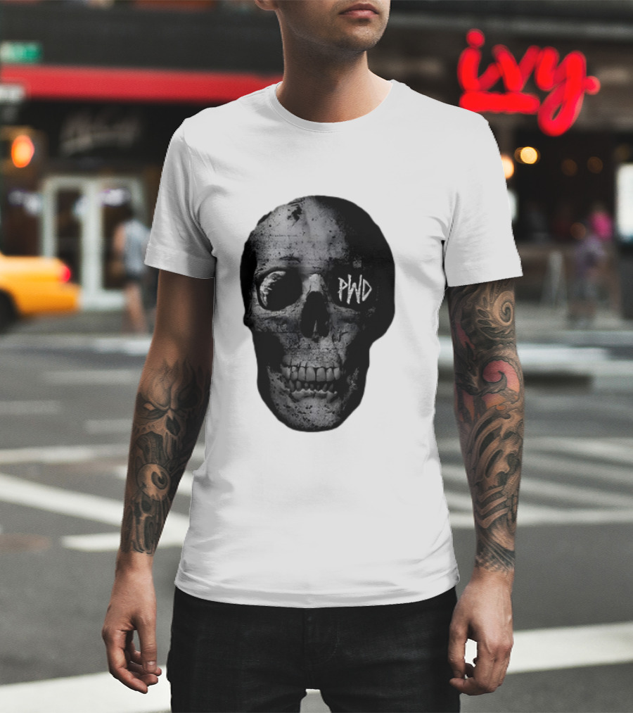 PWD Parkway Drive Dark Days 2012 Atlas Skull Image T-Shirt