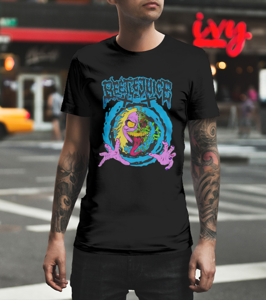 Beetlejuice Bio Exorcist Horror Splatter Vibrant Grotesque Face T-Shirt