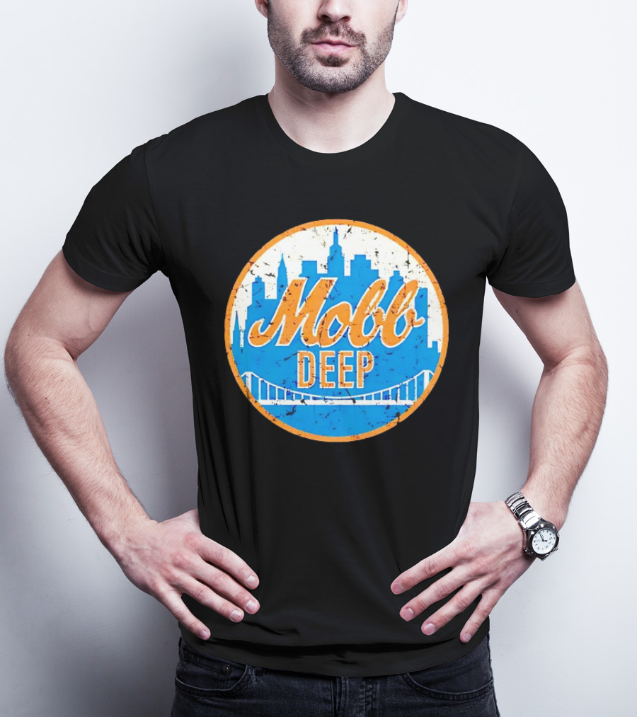 Mobb Deep Queens New York Knicks Vintage Skyline Bridge T-Shirt