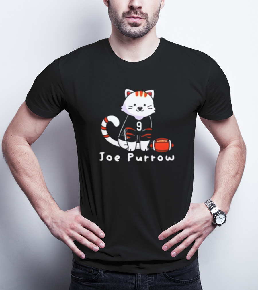 Cincinnati Bengals Cat Joe Purrow Football Player T-Shirt