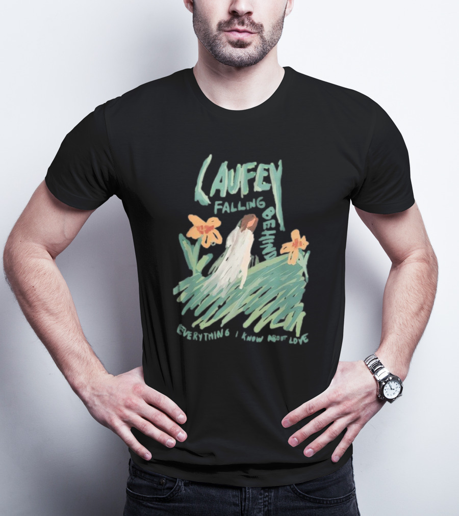 Laufey Falling Behind Everything I Know About Love With Daisies And Figure In Field T-Shirt