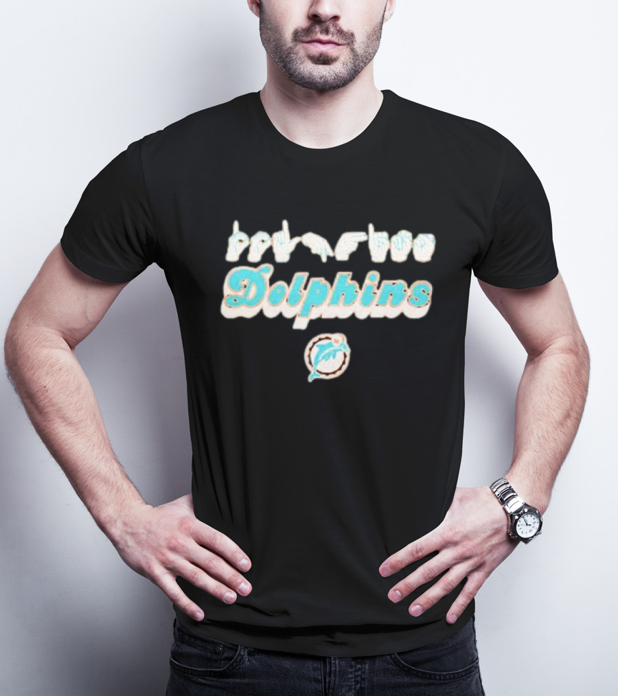 Miami Dolphins Love Hand Sign ASL T-Shirt