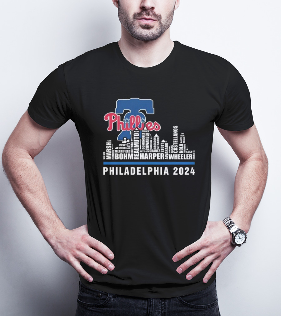Philadelphia Phillies Player Lineup Skyline T-Shirt