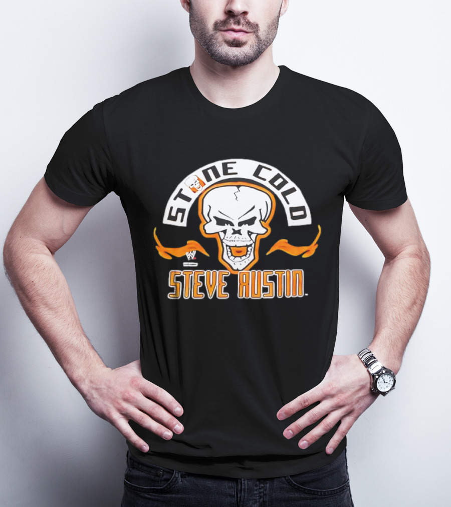 Stone Cold Steve Austin WWE Skull Flame Vintage T-Shirt