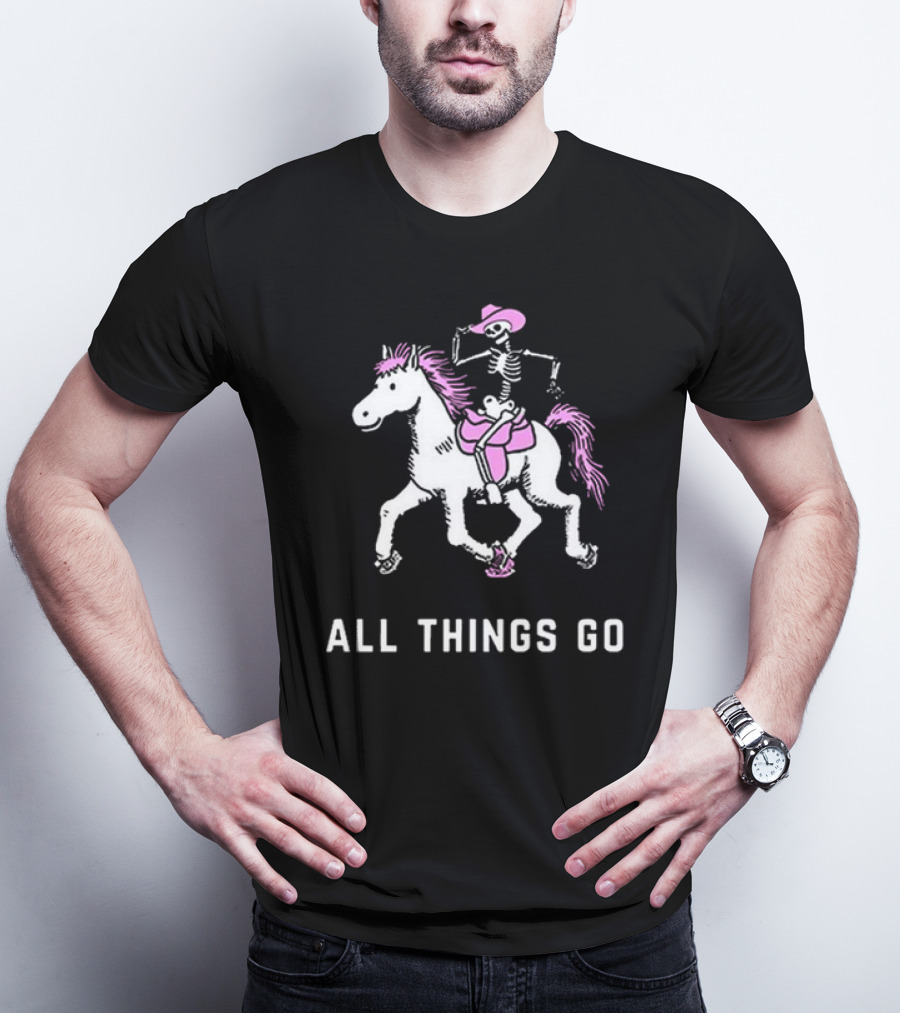 All Things Go Skeleton Riding Pony NYC Lineup T-Shirt