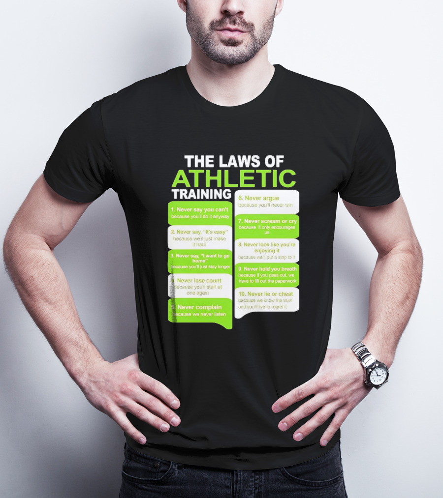 The Laws Of Athletic Training Never Say Never Only Encourages It T-Shirt
