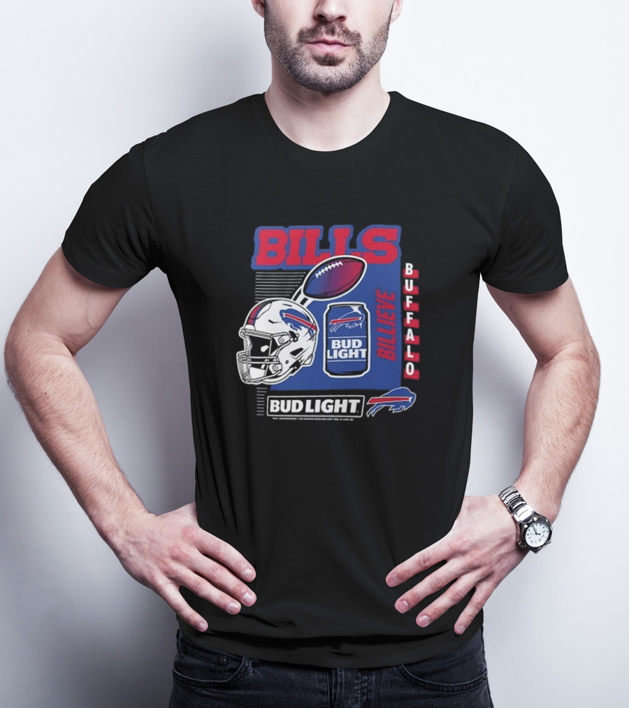 Buffalo Bills Billeve Bud Light Football Helmet Can T-Shirt