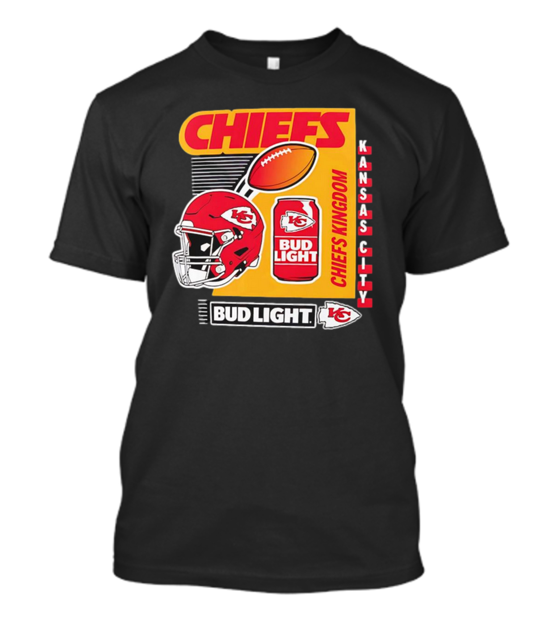 Kansas City Chiefs Bud Light Chiefs Kingdom Helmet Football Can T-Shirt