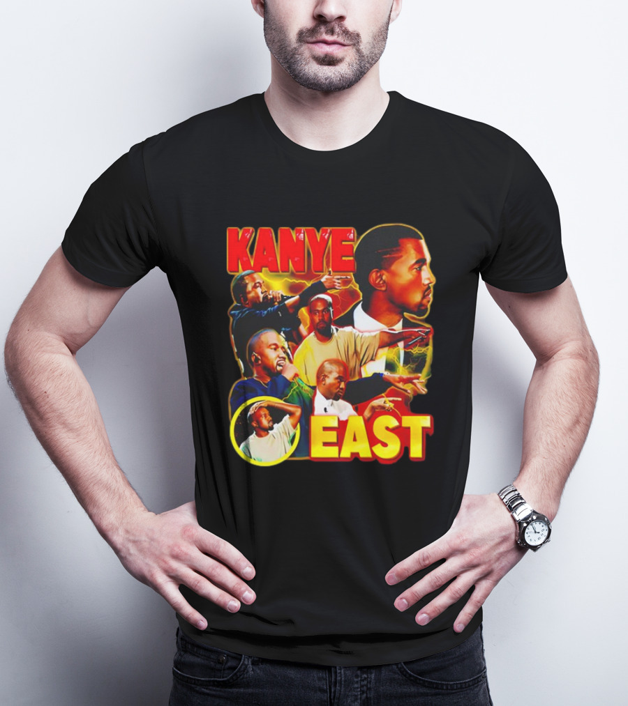 Kanye West Kanye East Rapper Star Retro Multicolor Faces T-Shirt