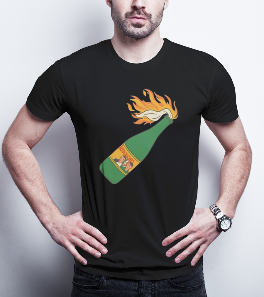 Kneecap Flaming Buckfast Molotov Bottle Green T-Shirt