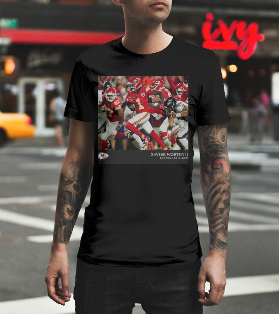Xavier Worthy Kansas City Chiefs NFL Week 1 September 5 T-Shirt