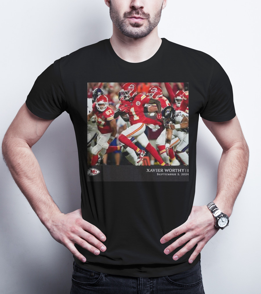 Xavier Worthy Kansas City Chiefs NFL Week 1 September 5 T-Shirt
