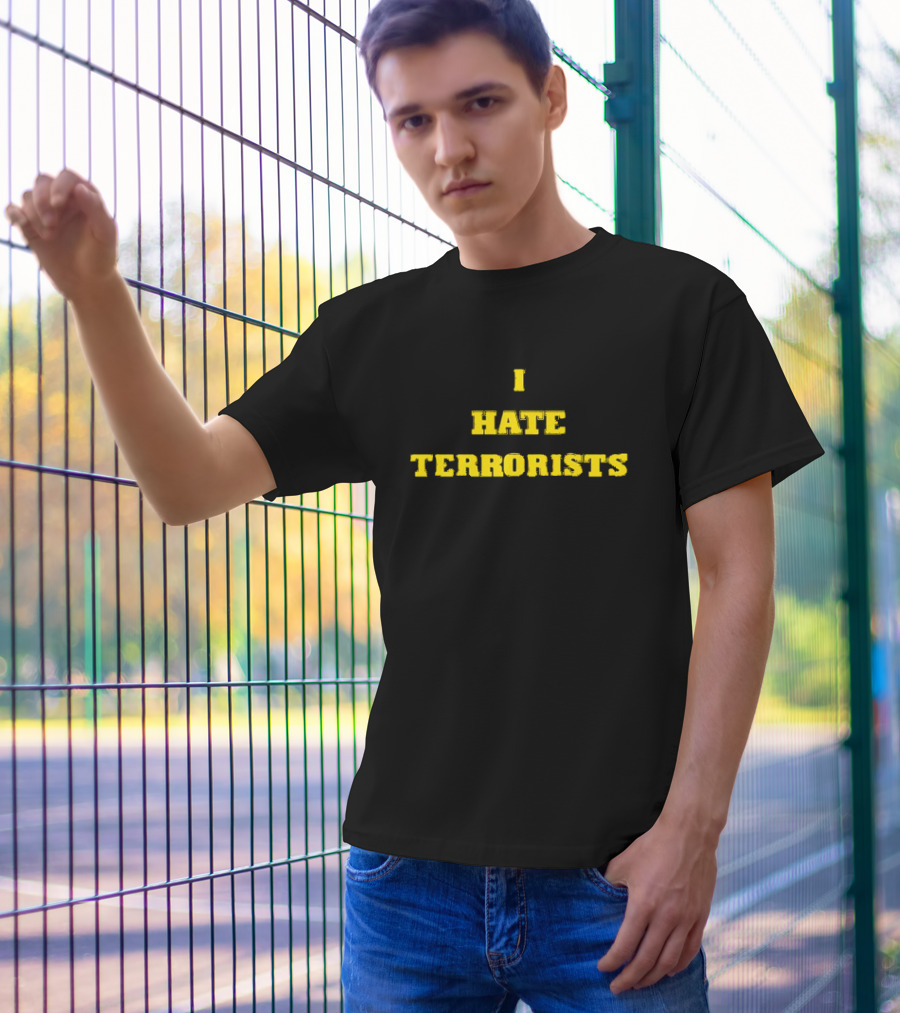 I Hate Terrorists Bold Yellow T-Shirt