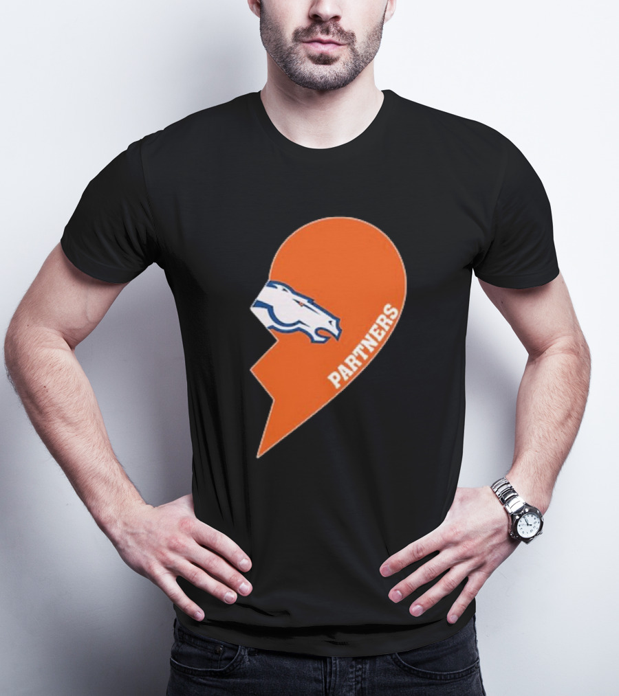 Denver Broncos Orange Half Heart Partners T-Shirt
