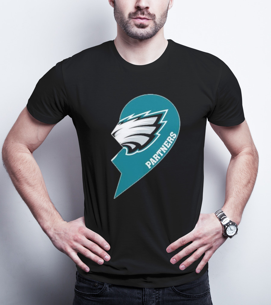 Philadelphia Eagles Partners Logo Half Heart T-Shirt