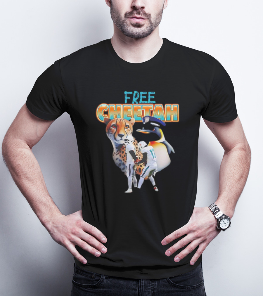 Jaelan Phillips Tyreek Hill Free Cheetah Football Penguin T-Shirt