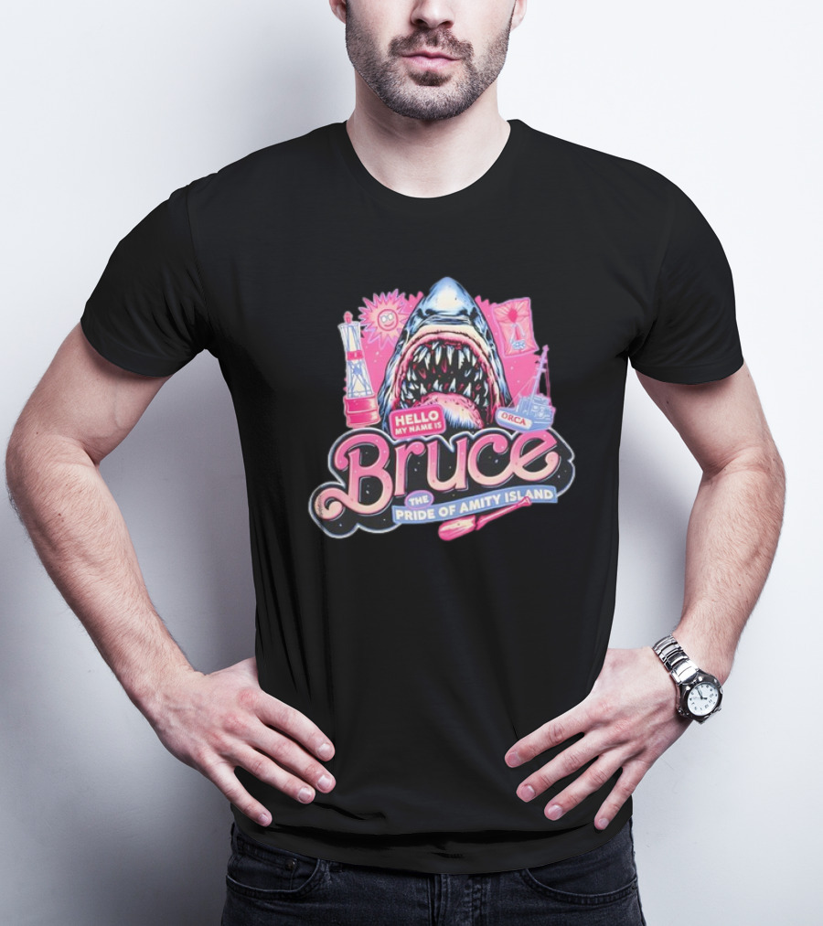 Bruce The Shark Hello My Name Is The Pride Of Amity Island Orca T-Shirt